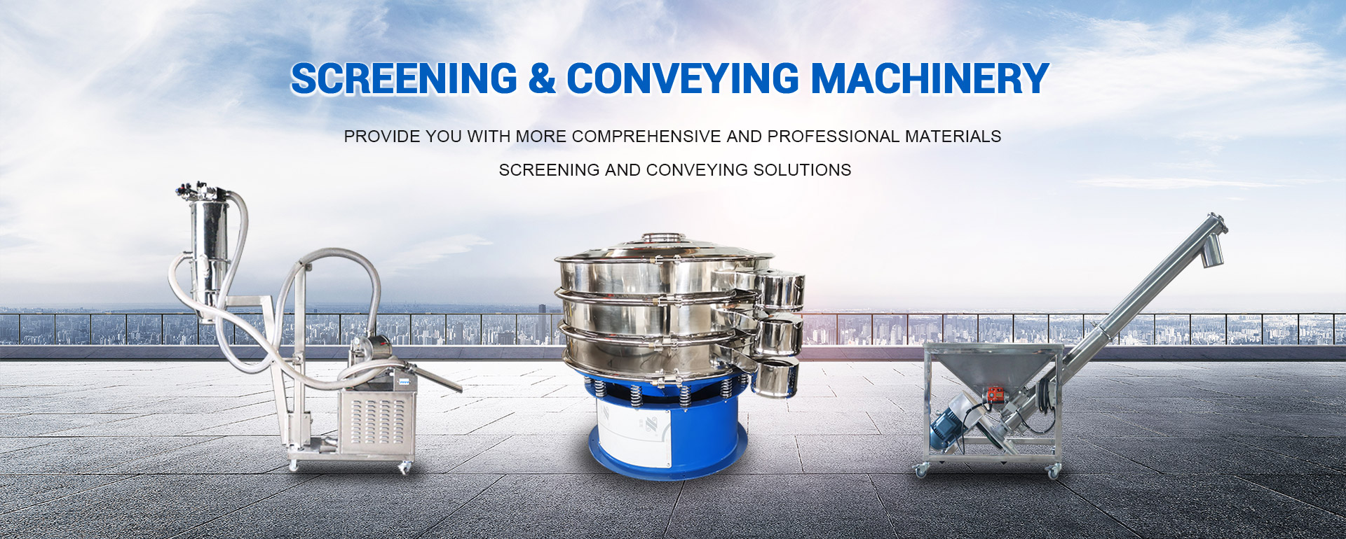 vibrating screen, screw conveyor, vacuum feeder, z bucket elevator ...
